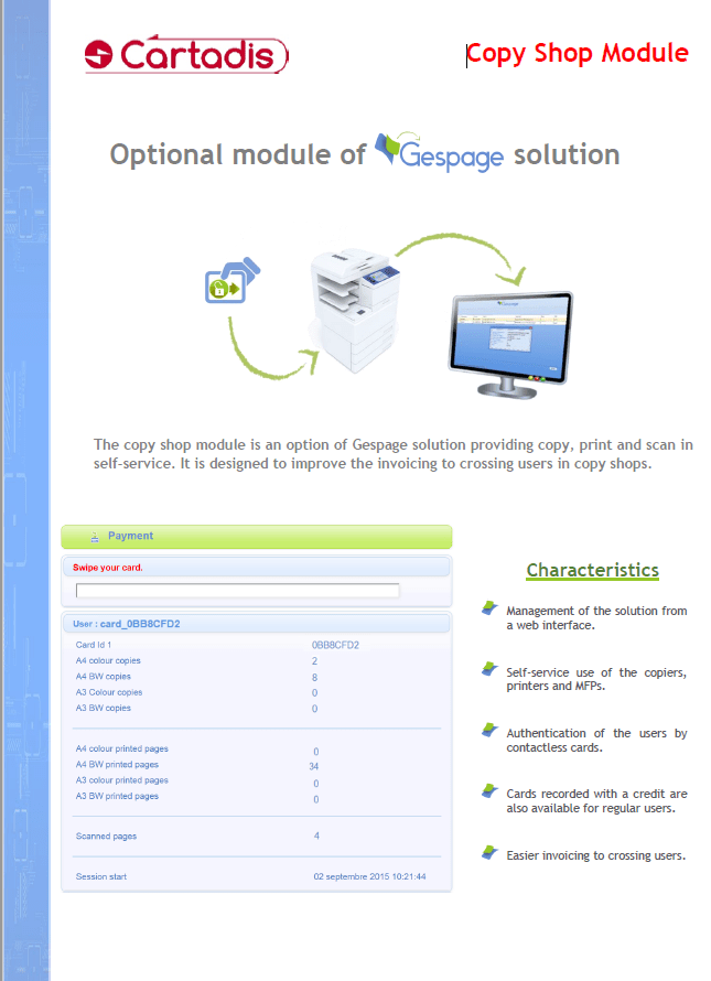 Copy Shop Module • Software de gestión de impresión